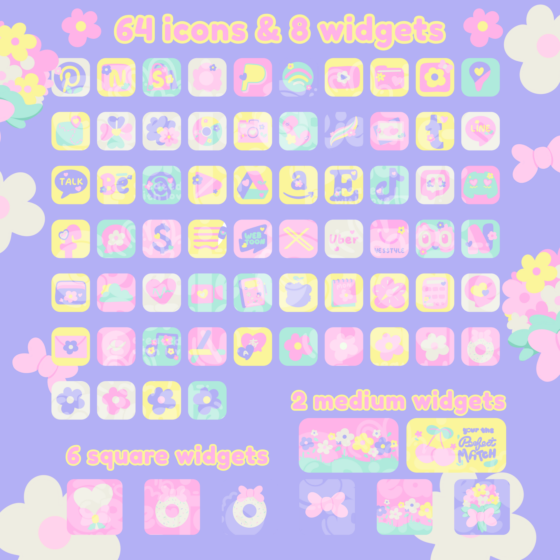 Perfect Pastel Theme | iOS, iPadOS, & android theme | Digital Download ...