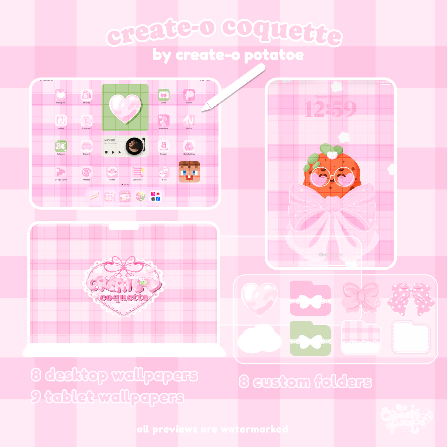 Create-O Coquette | iOS, iPadOS, & android theme | Digital Downloadabl ... Create-O Coquette | iOS, iPadOS, & android theme | Digital Downloadabl ...