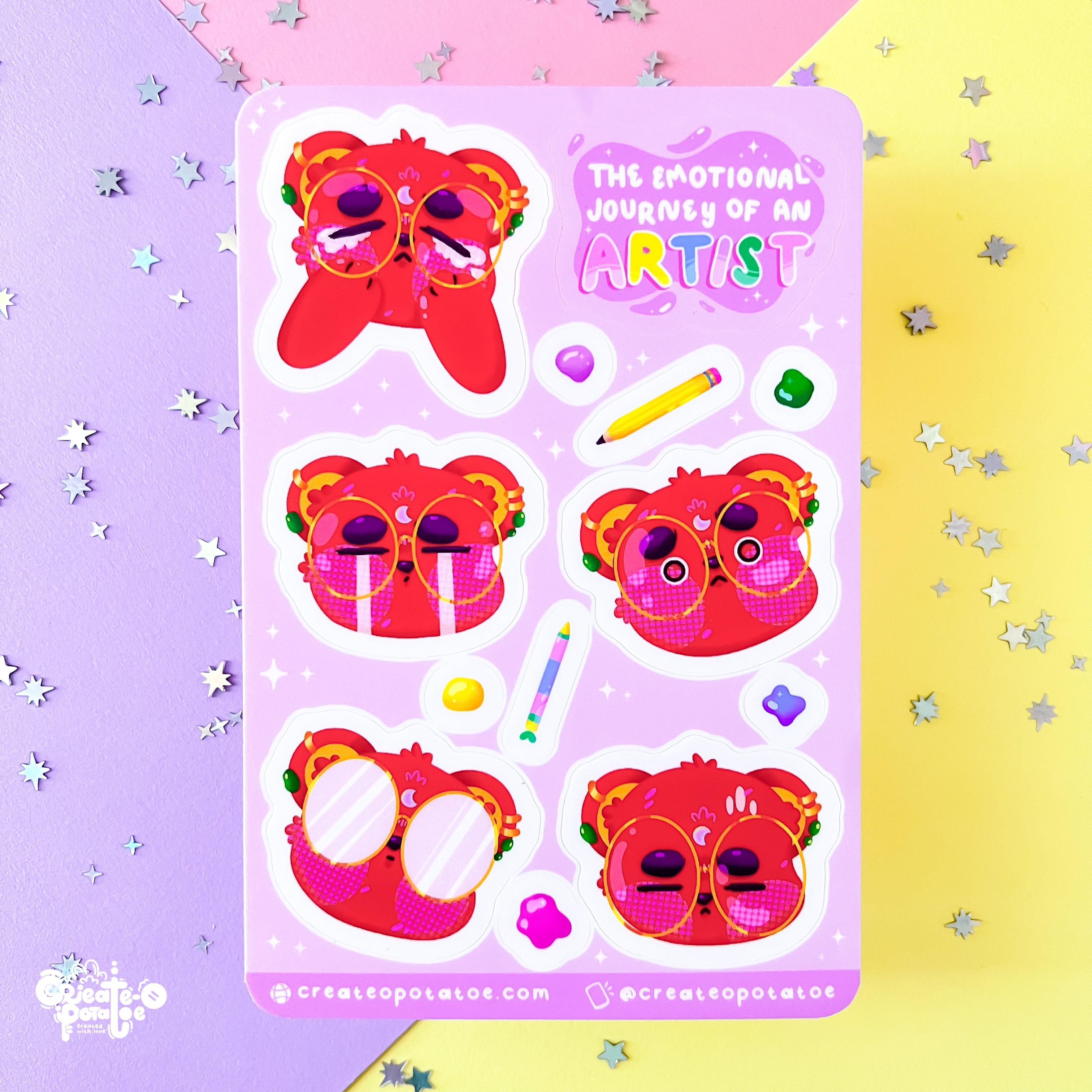 THE EMOTIONAL JOURNEY OF AN ARTIST | sticker sheet – Create-O Potatoe
