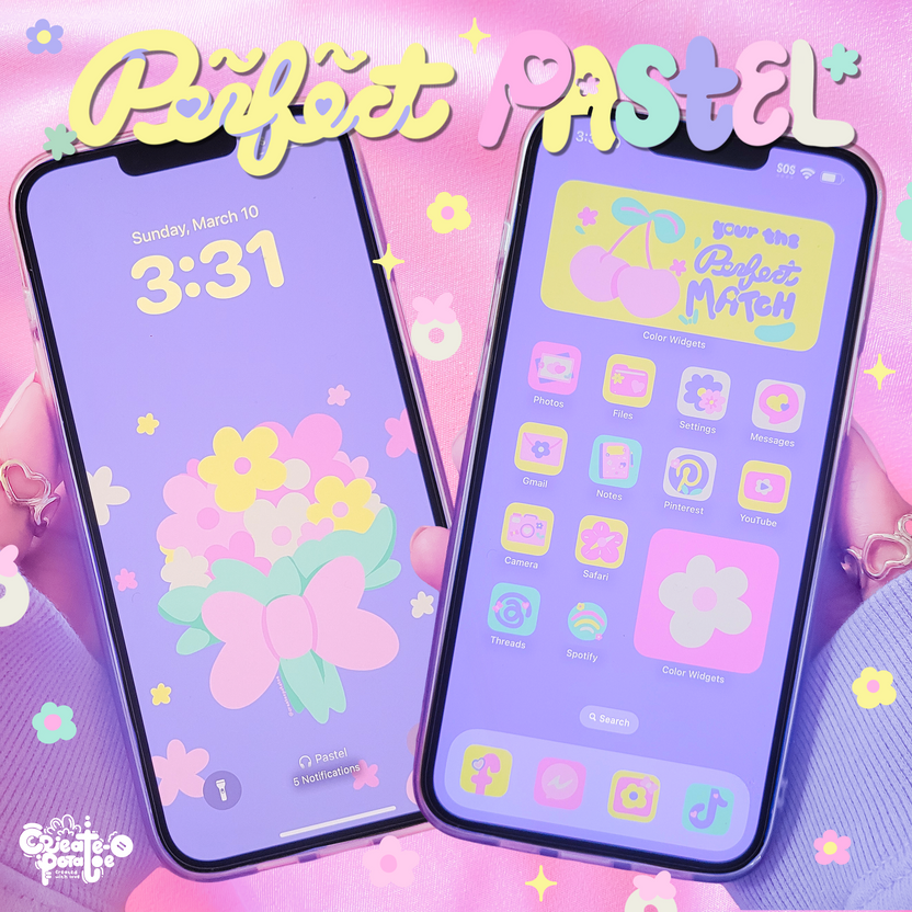 Perfect Pastel Theme | iOS, iPadOS, & android theme | Digital Download ...