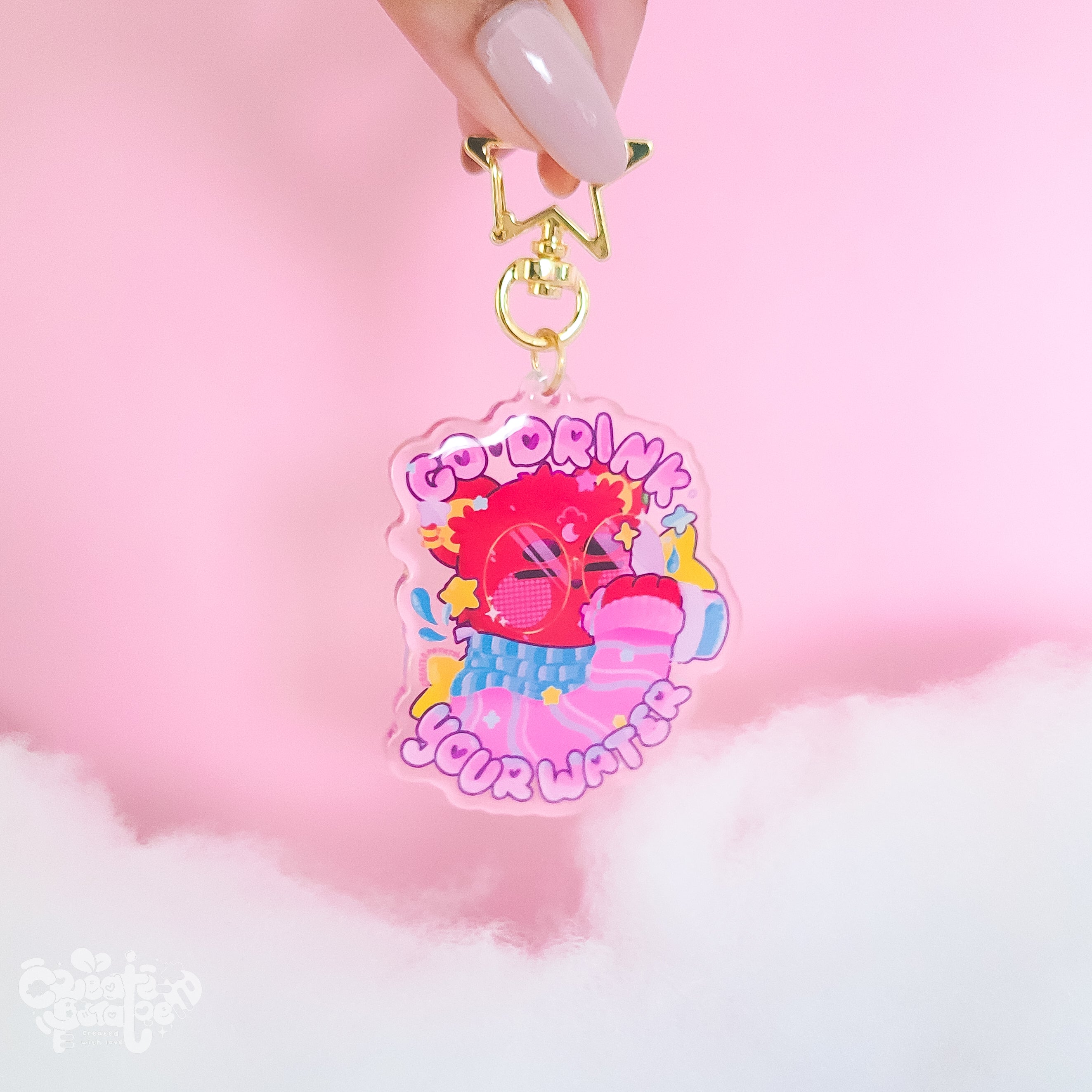 Go Drink Your Water | Epoxy Acrylic Keychain – Create-O Potatoe®