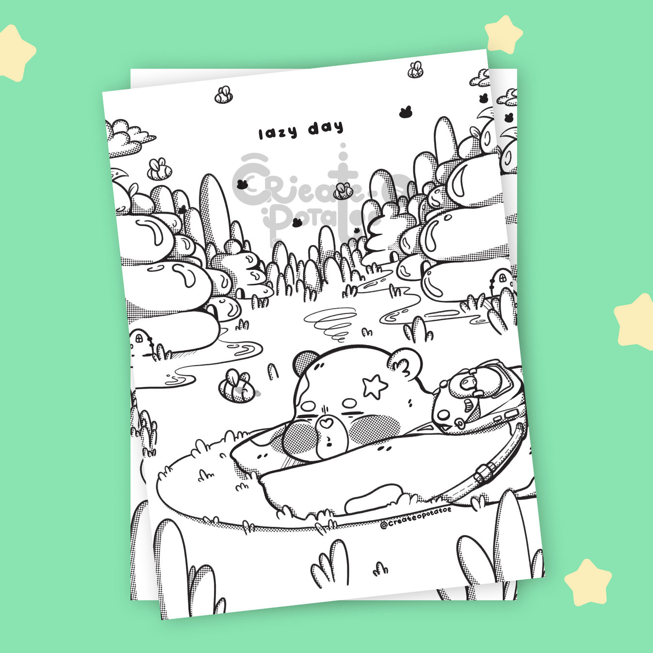 LAZY DAY | coloring pages, digital download – Create-O Potatoe