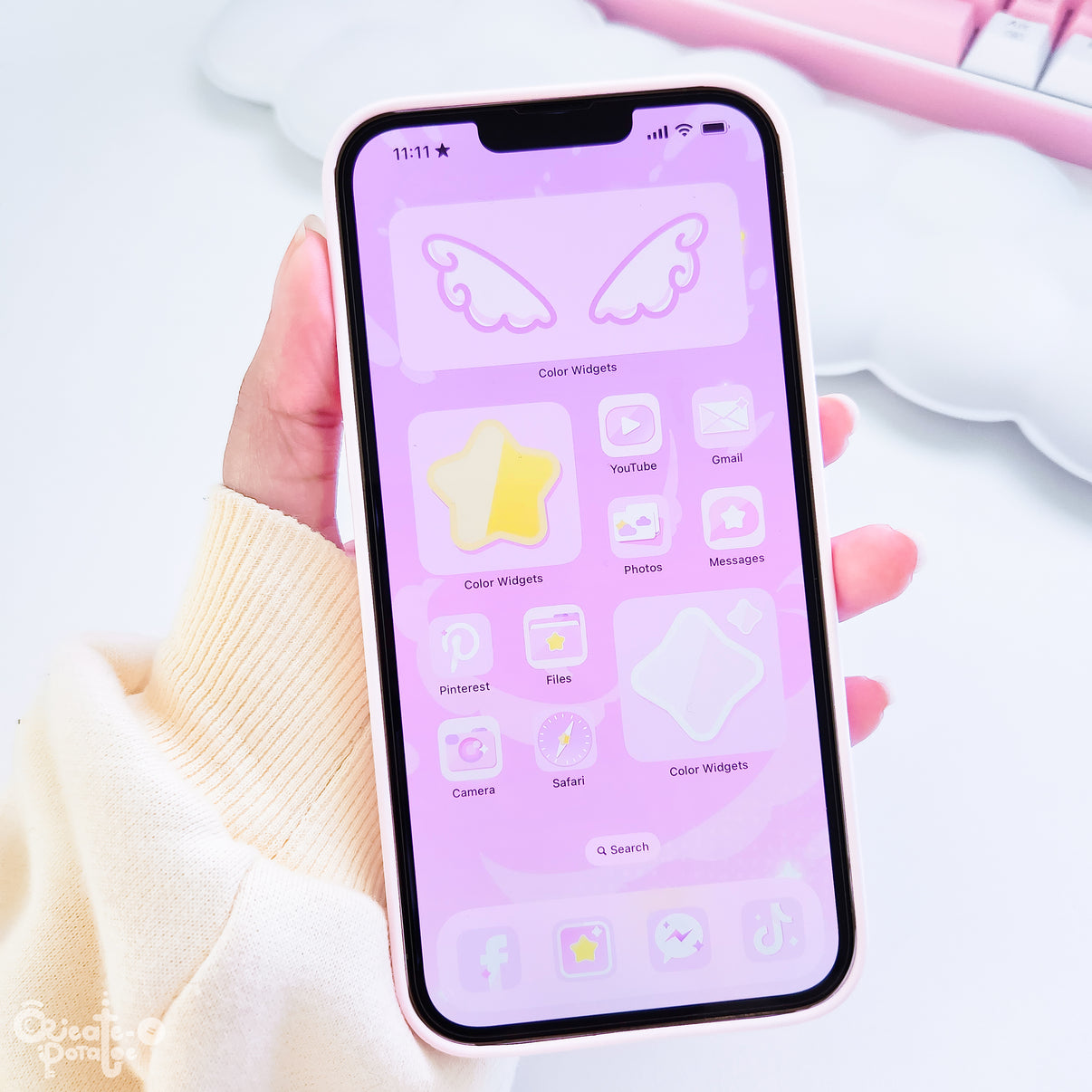 PINK MAGICAL STAR | iOS, iPadOS, & android theme – Create-O Potatoe